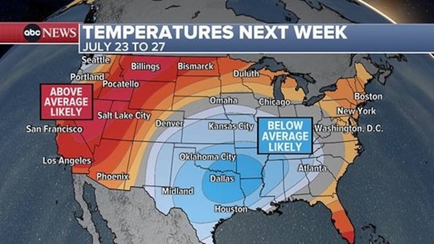 Cooler temperatures will relieve parts of the US from extreme heat next ...